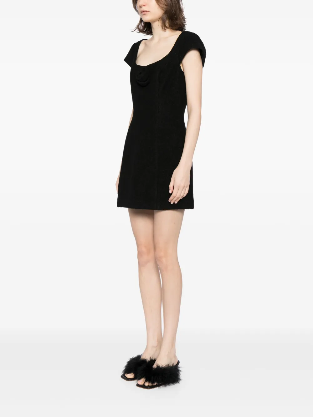 Reformation Rose Applique Knitted Dress | Black | FARFETCH UK