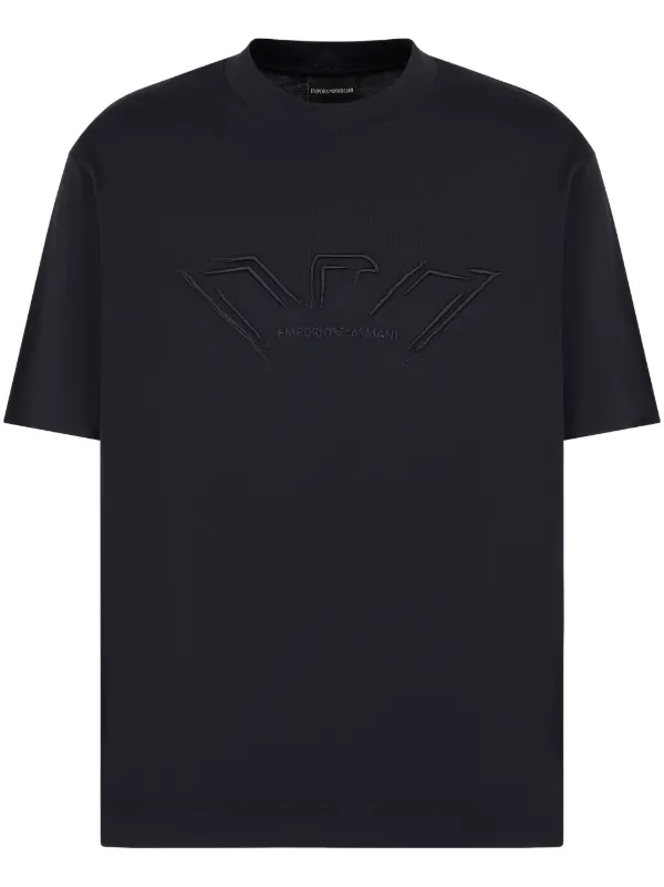 Emporio Armani t shirt a Logo En Relief Bleu FARFETCH FR