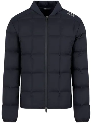 Ea7 Emporio Armani logo-print Puffer Jacket | Blue | FARFETCH
