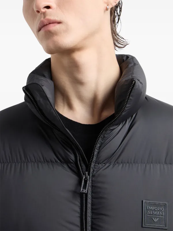 Emporio Armani Veste Matelassee a Patch Logo Noir FARFETCH FR