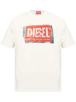 Diesel logo-print Cotton T-shirt | White | FARFETCH
