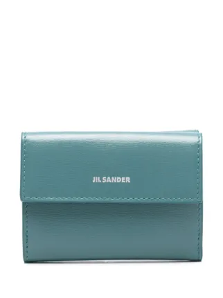 Jil Sander logo-stamp Leather Mini Wallet | Blue | FARFETCH