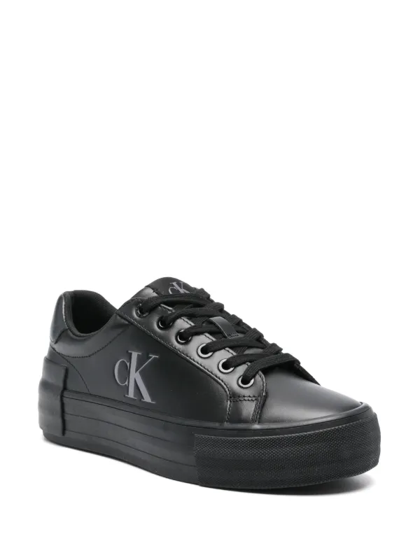 Calvin Klein Jeans Leather Sneakers Black FARFETCH ID