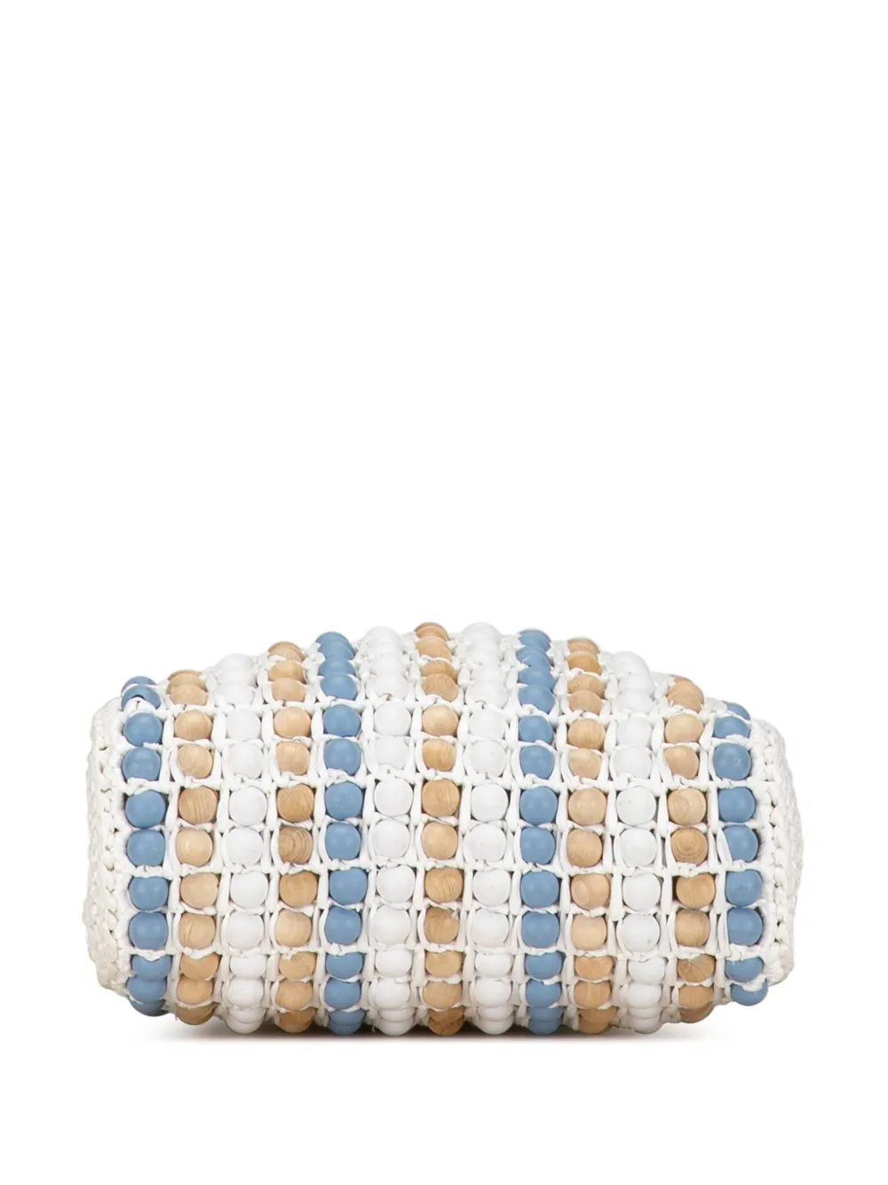 Prada Pre-Owned 2016-2023 Beaded Raffia Logo Tote Bag | White | FARFETCH UK