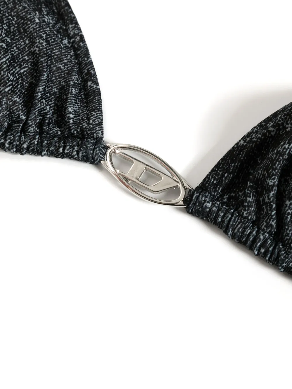 Diesel Oval D-logo Triangle Bikini Top | Black | FARFETCH