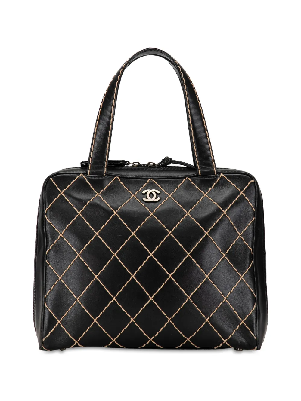 CHANEL Pre-Owned 2000-2002 CC Wild Stitch Lambskin Handbag - Farfetch