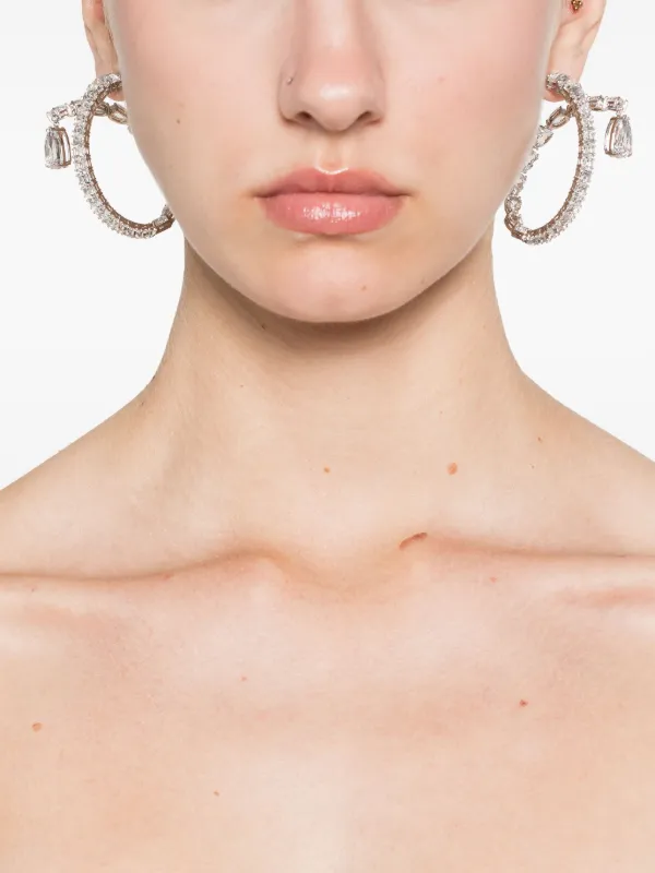 Silver hoop earrings swarovski store
