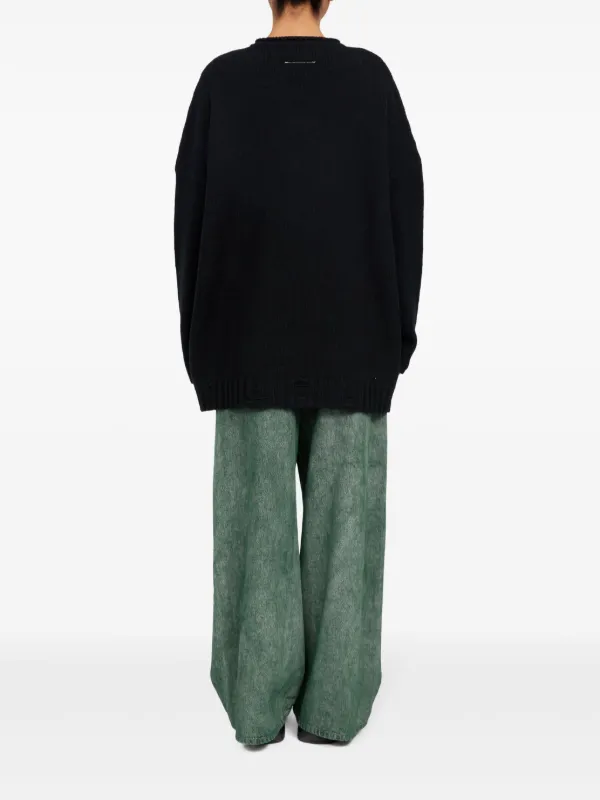 MM6 Maison Margiela インターシャニット セーター | ブラック MM6 Maison Margiela インターシャニット セーター | ブラック