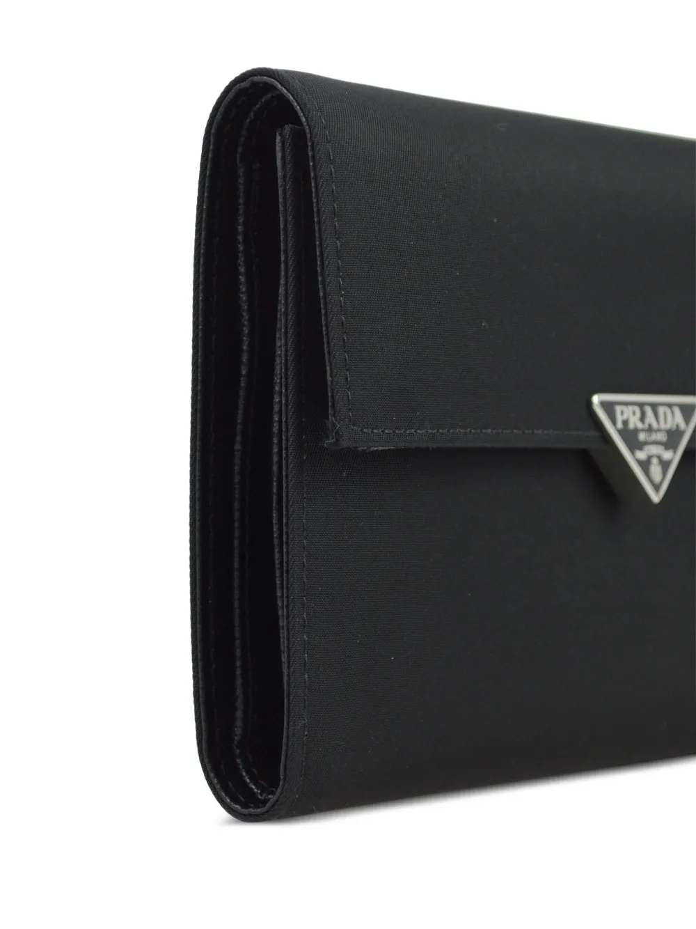 Prada Pre-Owned 1990-2000 triangle-logo tri-fold Wallet | Black | FARFETCH