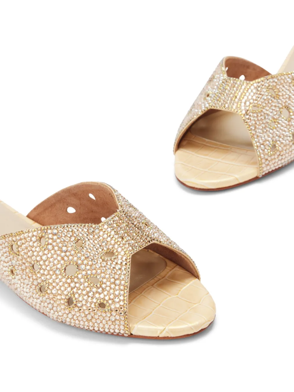 NICOLI crystal-embellished Slides | Gold | FARFETCH