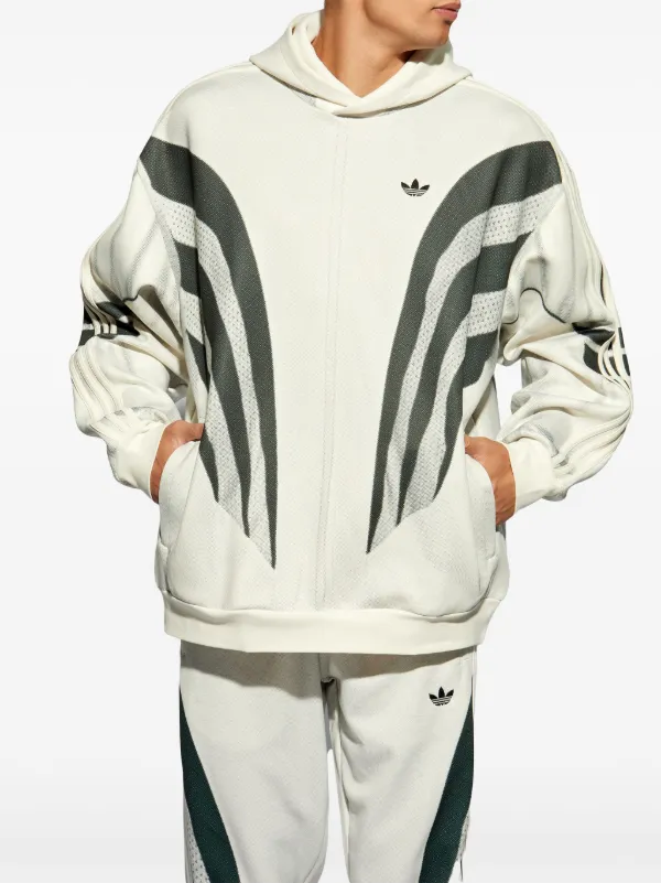 Adidas logo embroidered zip up Hoodie White FARFETCH CA