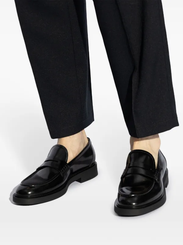 Gianvito Rossi Harris polished-leather Penny Loafers | Black Gianvito Rossi Harris polished-leather Penny Loafers | Black
