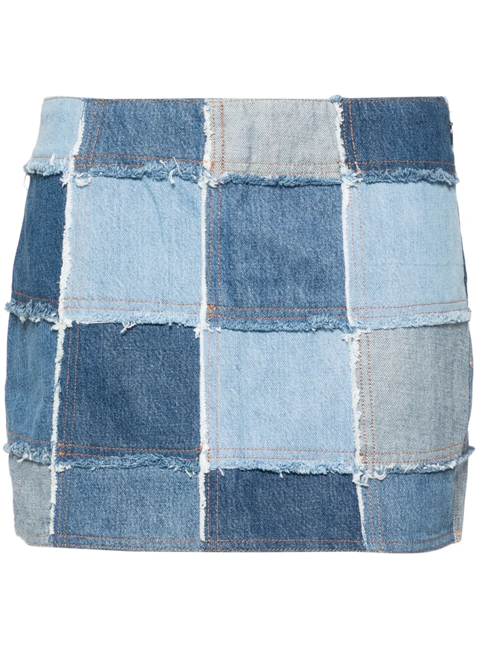 FRAME The 70's Patchwork Mini Skirt | Blue | FARFETCH