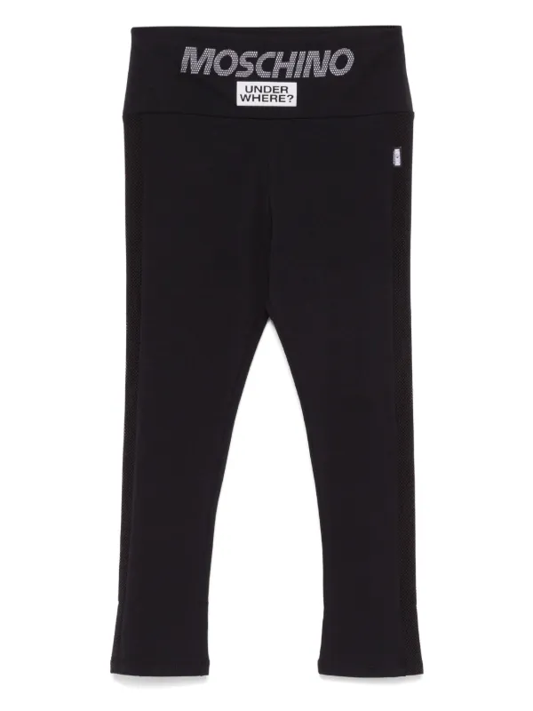 Moschino logo print Leggings Black FARFETCH UK
