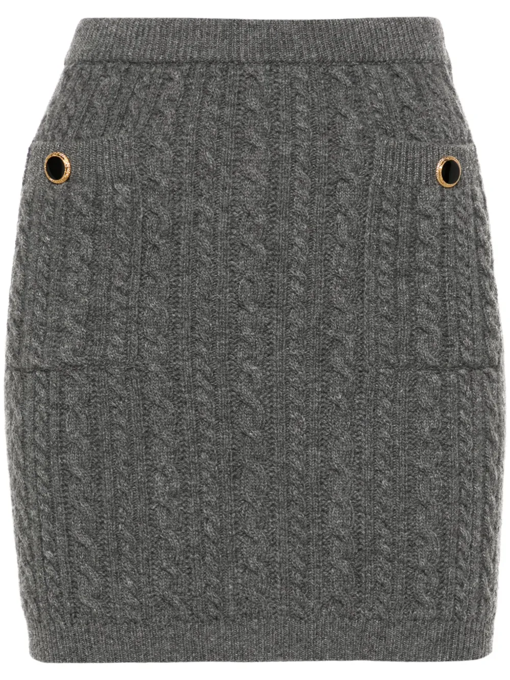 Alessandra Rich cable-knit Wool Mini Skirt | Grey | FARFETCH TR