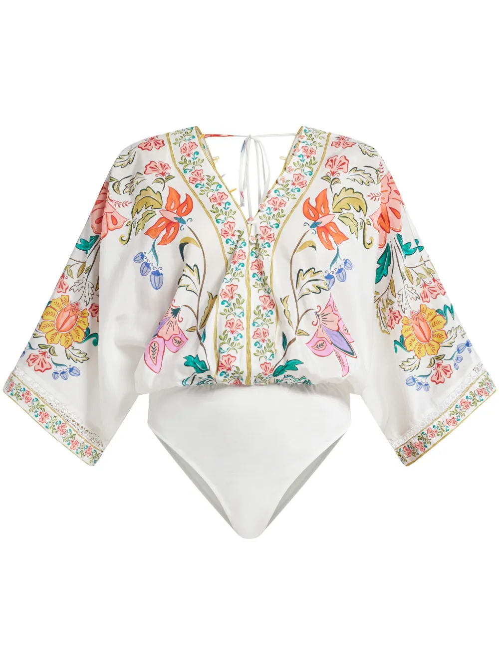 FARM Rio Insects Floral Bodysuit | White | FARFETCH UK