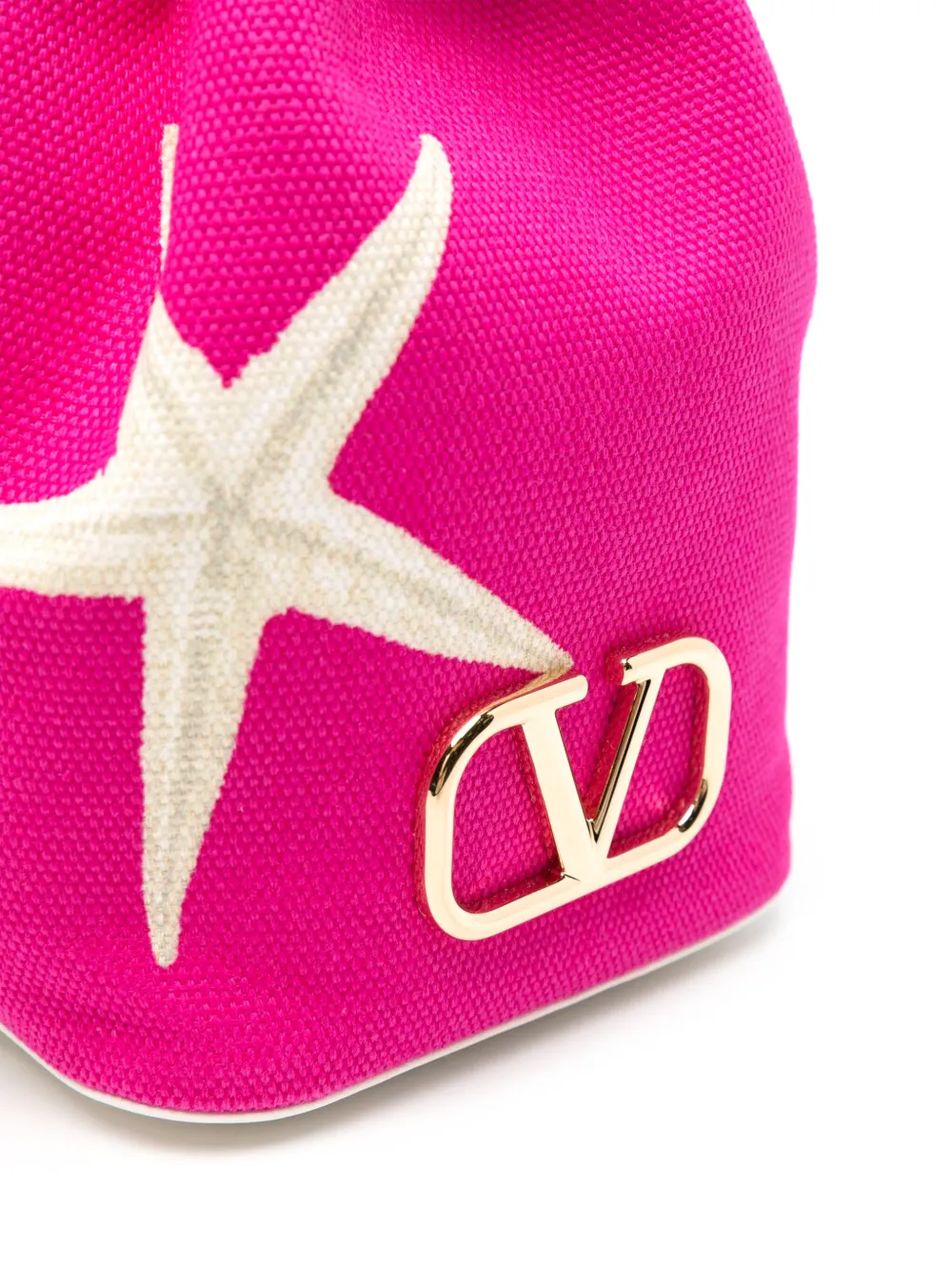 Valentino Garavani Mini Escape starfish-print Bucket Bag | Pink | FARFETCH