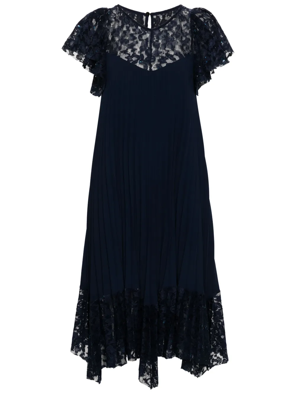 NISSA lace-panelled Midi Dress - Farfetch