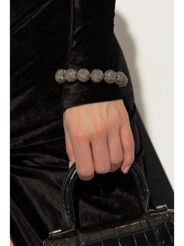 Balenciaga Bead Embellished Bracelet Silver FARFETCH