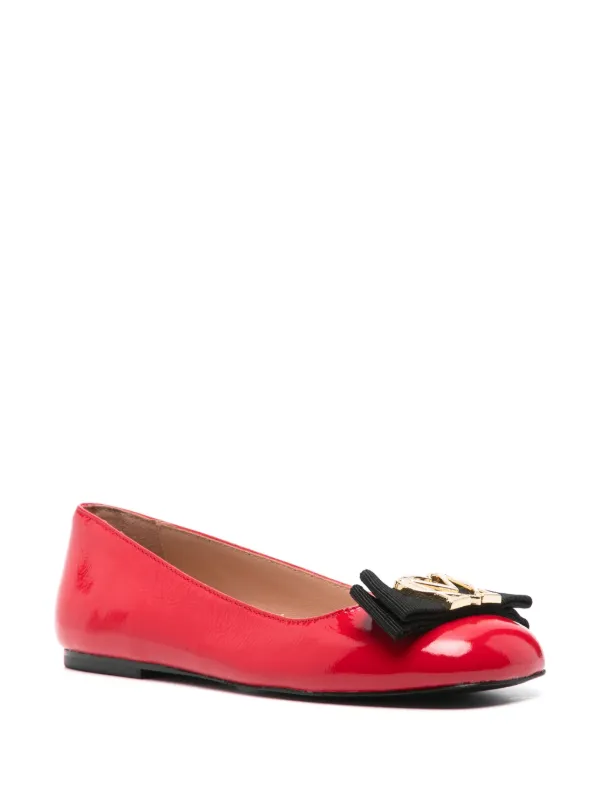 Red patent leather flats store