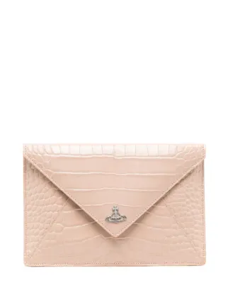 Vivienne Westwood Crocodile Envelope Clutch | Neutrals | FARFETCH