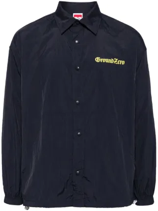 Ground Zero Gothic Fonts Logo Print Shirt | Blue | FARFETCH