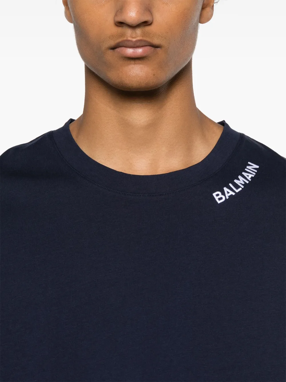 Balmain Playera Con Logo Bordado | Azul | FARFETCH MX