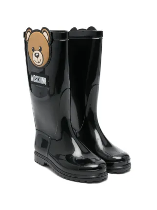 Moschino Kids Teddy Bear Wellies | Black | FARFETCH