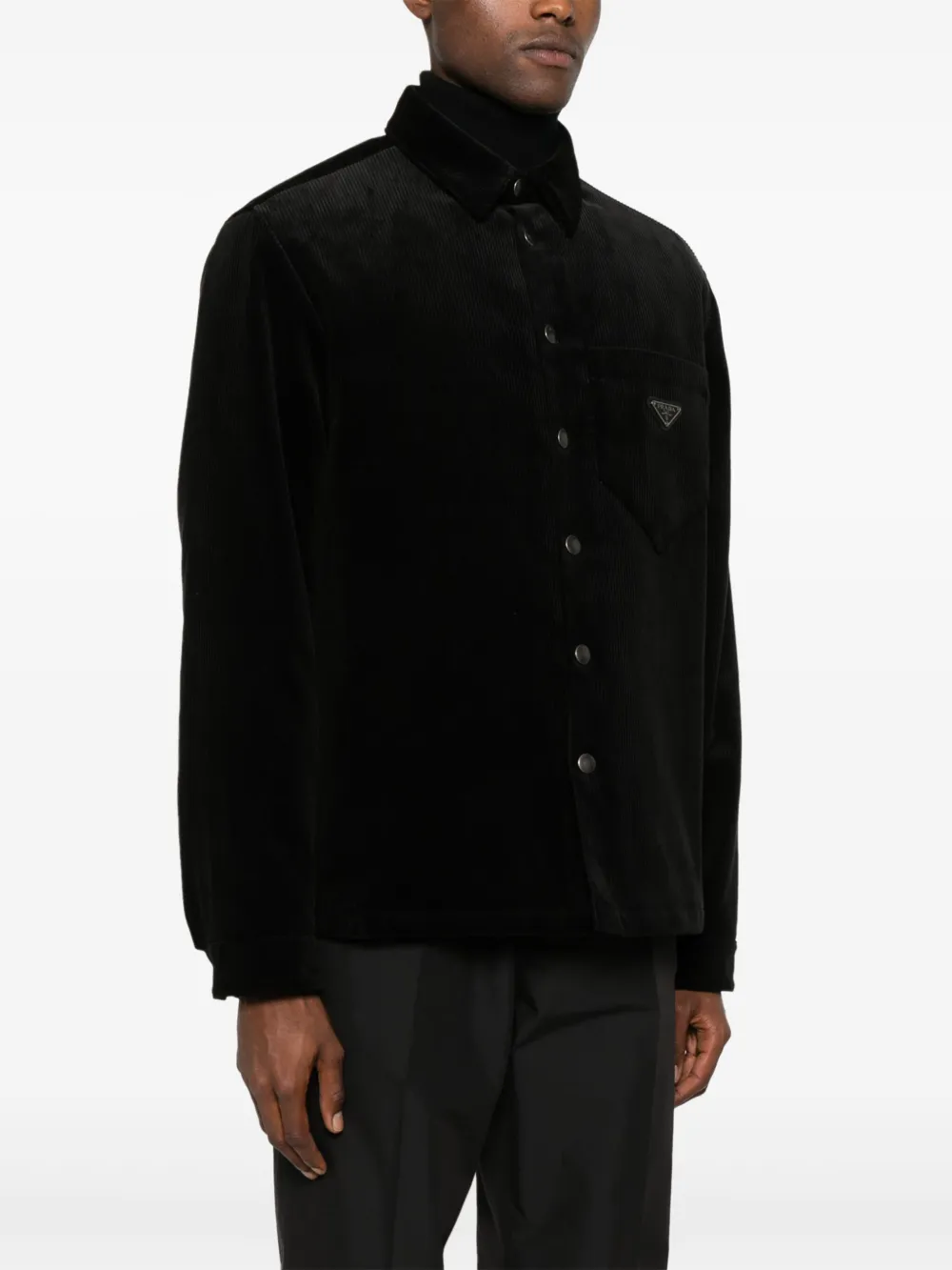 Prada Enamel triangle-logo Jacket | Black | FARFETCH