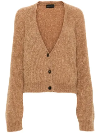 Roberto Collina V-neck Chunky Knit Cardigan | Brown | FARFETCH