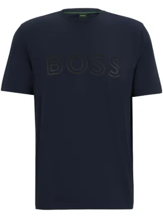 BOSS logo-embossed T-shirt | Blue | FARFETCH
