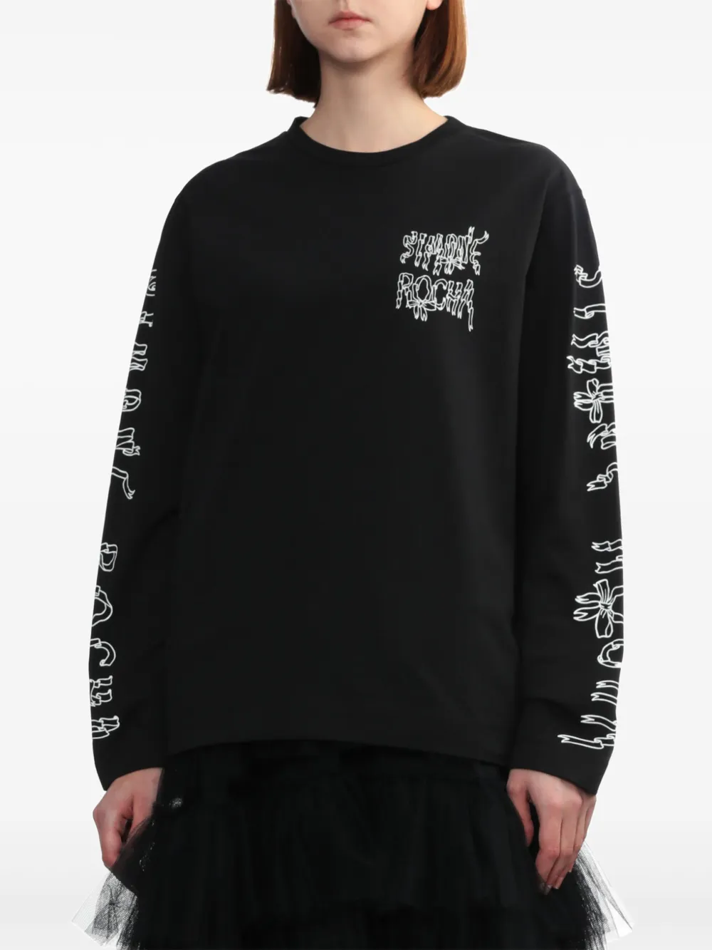 Simone Rocha Graphic logo-print Sweatshirt | Black | FARFETCH UK