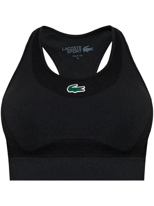 Lacoste Logo Embroidered Sports Bra Black FARFETCH JO