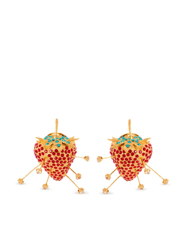 Balmain Strawberry Ohrringe Mit Strass Gold FARFETCH DE