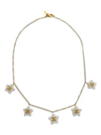 CHANEL Pre-Owned 1990-2000 Star Logo Pendants Necklace | Gold | FARFETCH