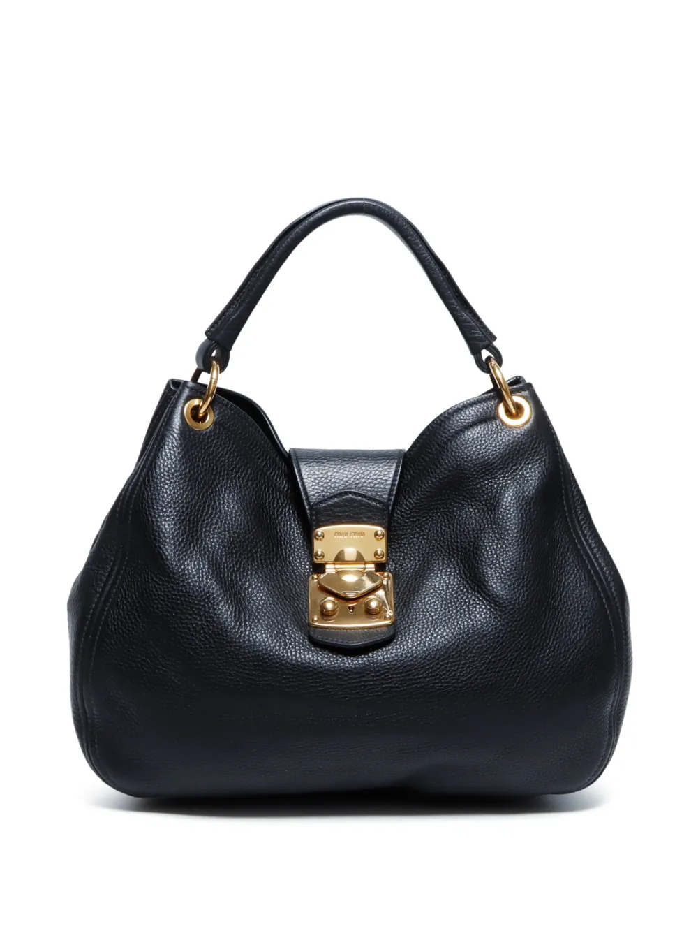 Miu Miu Pre-Owned push-lock Leather Shoulder Bag - Farfetch