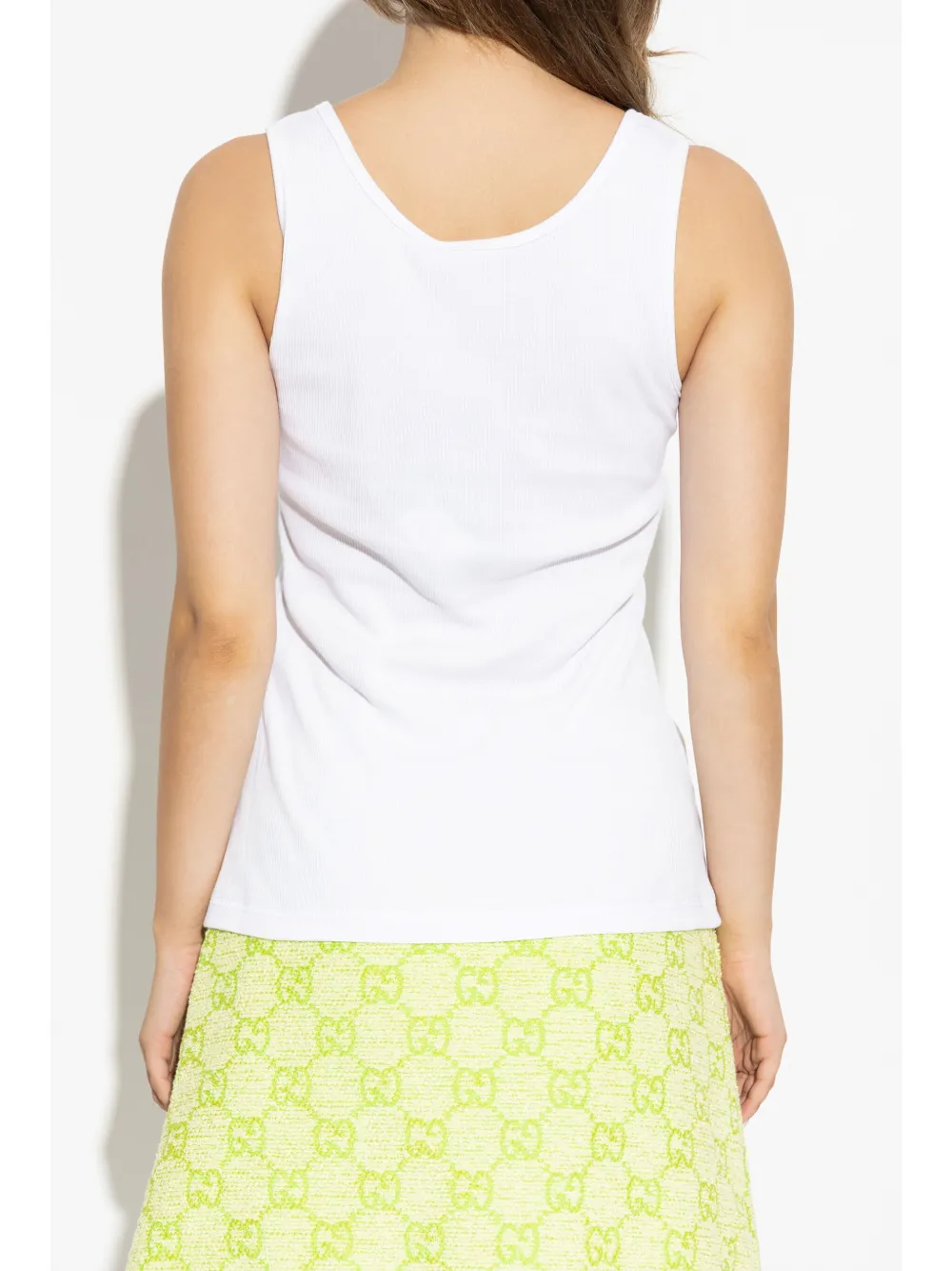 Gucci Interlocking G-print Cotton Tank Top | White | FARFETCH UK