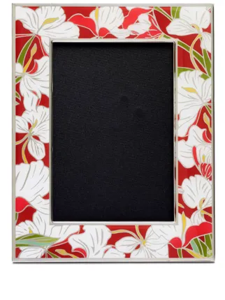 Shanghai Tang 4R Ginger Flower Enamel Photo Frame | Red | FARFETCH