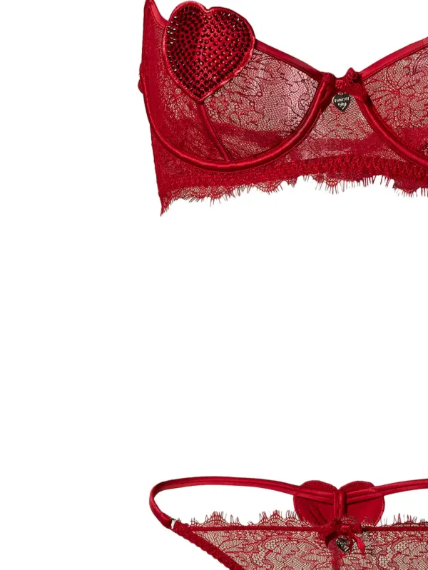 TWINSET Lace Balconette Bra And g string Set Red FARFETCH CA
