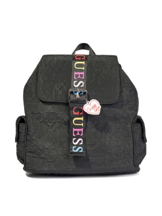 Guess Kids Quilted logo-strap Backpack | Black | FARFETCH