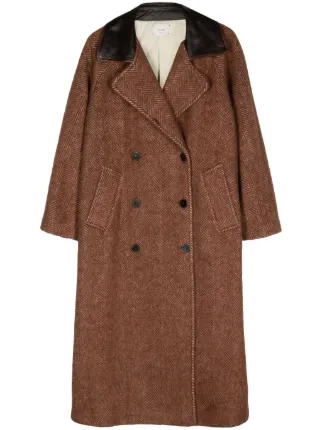 Alysi herringbone-pattern Coat | Brown | FARFETCH