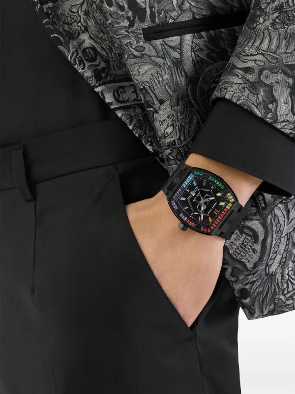 Philipp Plein The Hexagon Phantom 44mm 腕時計 | ブラック Philipp Plein The Hexagon Phantom 44mm 腕時計 | ブラック