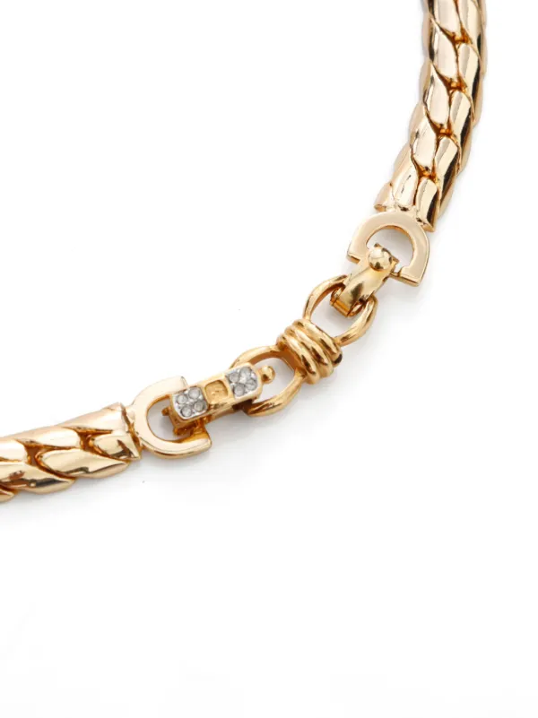 Christian Dior Pre Owned Choker Mit Strass Gold FARFETCH DE