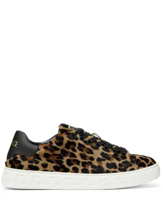 Versace Greca leopard-print Sneakers | Neutrals | FARFETCH