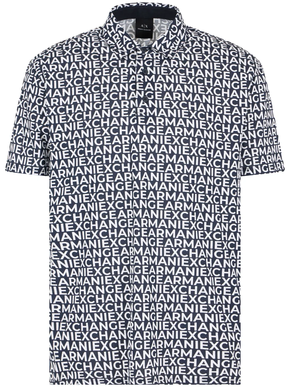 Armani Exchange monogram-pattern Polo Shirt | White | FARFETCH UK