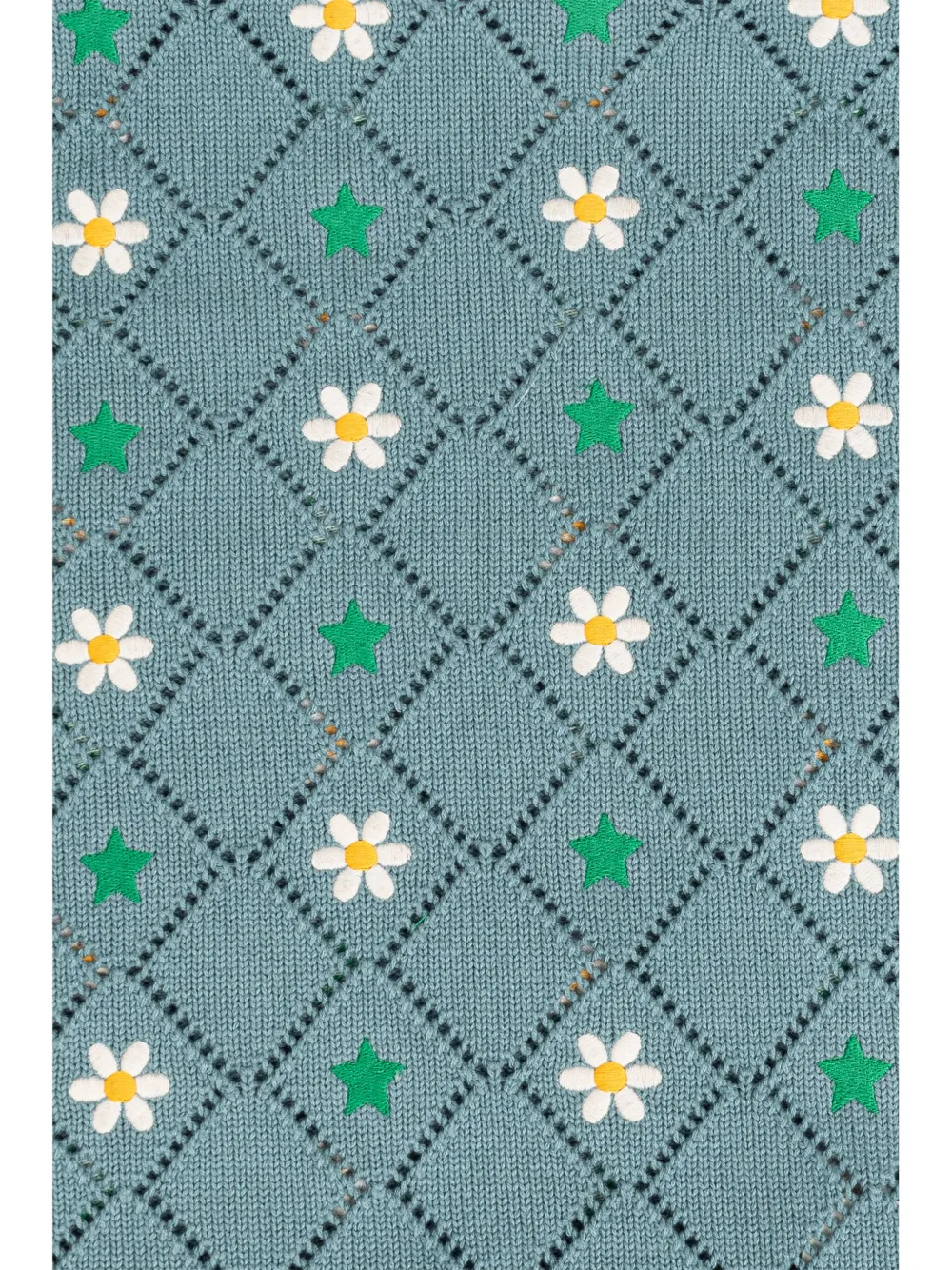 Tiny Cottons daisy-embroidered Knitted Blanket | Blue | FARFETCH