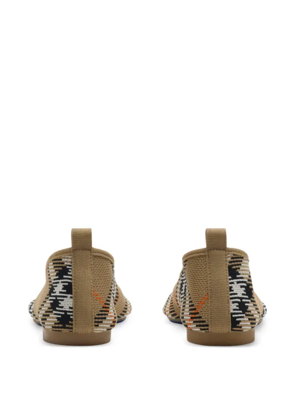 Burberry Checkered Knitted Ballerina Shoes | Neutrals | FARFETCH Burberry Checkered Knitted Ballerina Shoes | Neutrals | FARFETCH