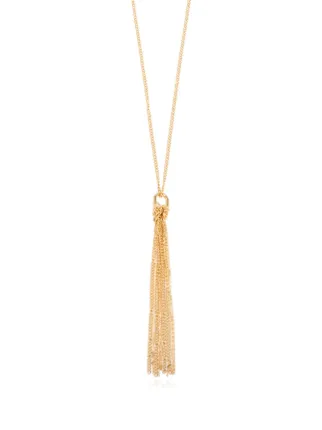 Saint Laurent Cassandre Tassel Necklace Gold FARFETCH AO