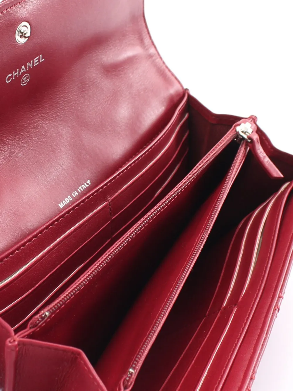 CHANEL Pre-Owned 2012-2013 Ultra Stitch Coco Mark Bi-fold Wallet | Red ...