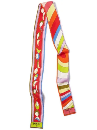 PUCCI Iride Pesci-print Silk Scarf | Orange | FARFETCH